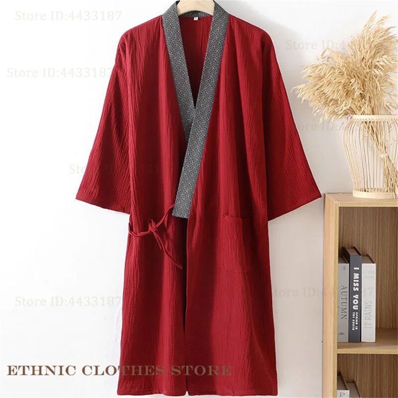 Хлопковое кимоно CEARPION Красный, XL, Burgundy Cardigan