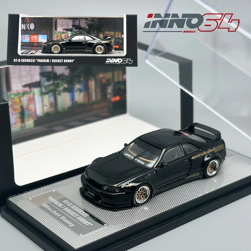 TSM MODEL PANDEM GTR BCNR33 Черный металлический автомобиль 1:64