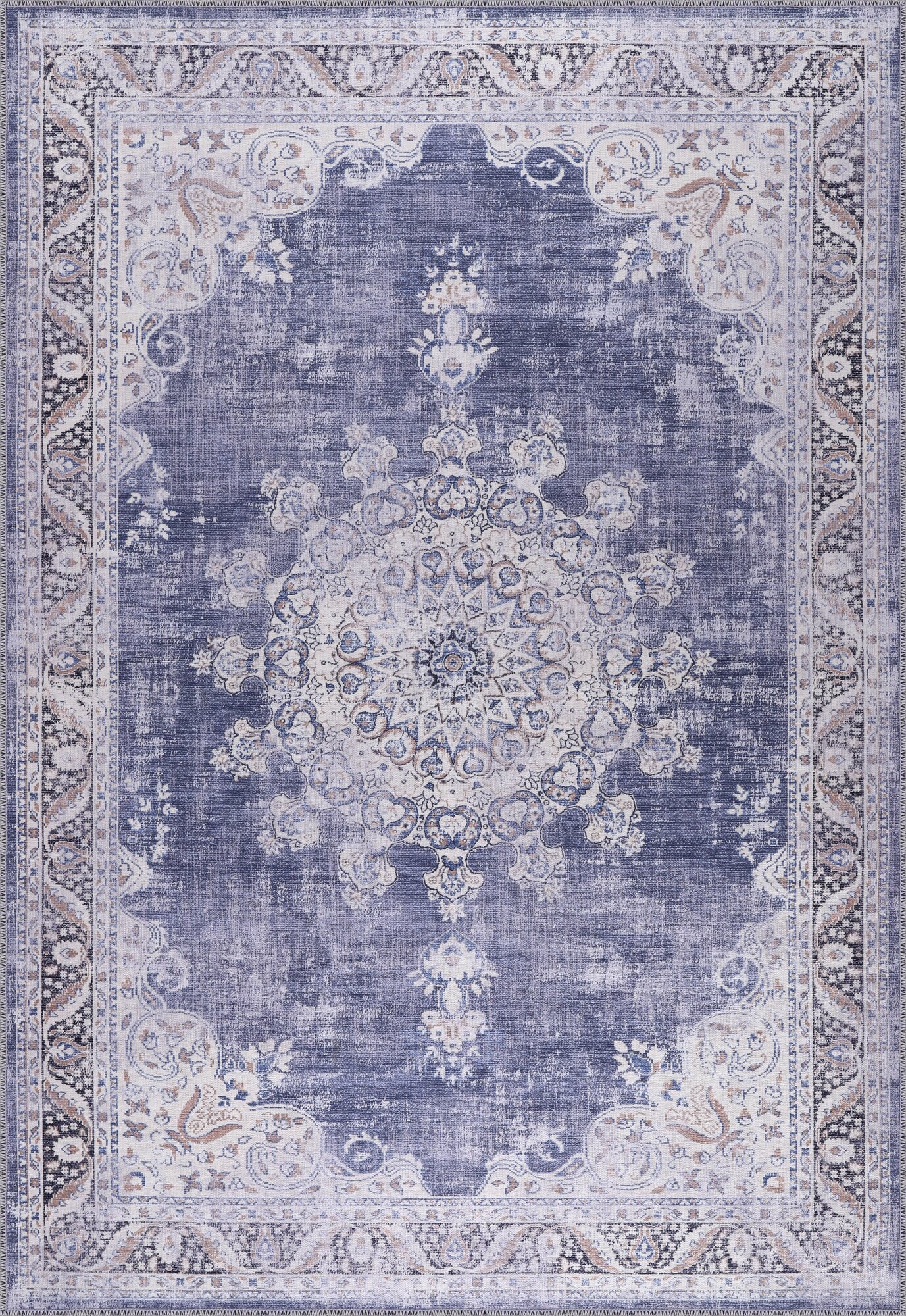 Ковер DivaHome loomx, безворсовый, 90x200 см, машинная стирка, нескользящее покрытие, принт