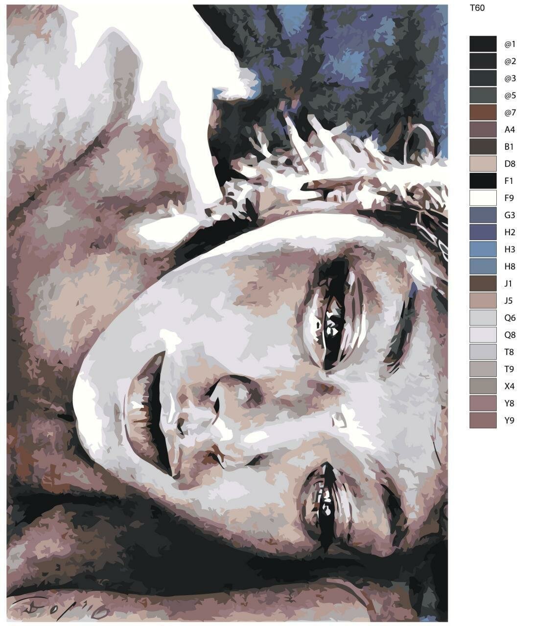 Картина по номерам Т 60 "Плачущая женщина", 70x110 см