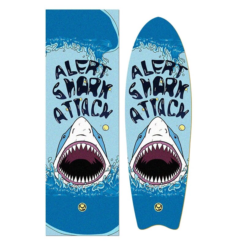 Наклейка-гриптейп для скейтборда Losenka, Alert Shark Attack, ColorO