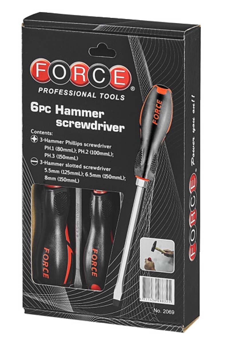 Набор ударных отверток 6 предметов FORCE 2069