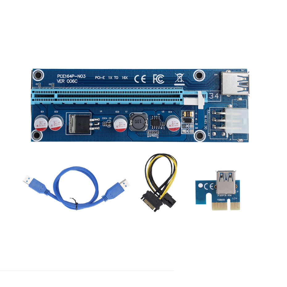 Райзер для видеокарты PALMEXX 12v 6pin ver 006C PCI-E PCI Express Riser USB 3.0