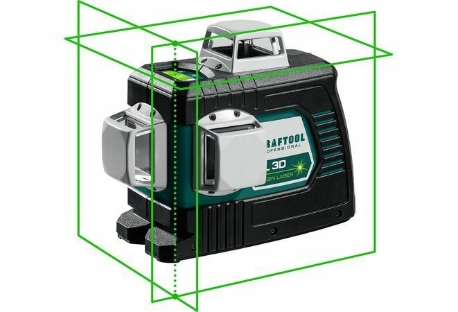 Нивелир лазерный LL 3D, Professional, зеленый KRAFTOOL