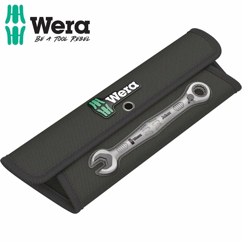 Немецкий набор из 4 открытых ключей с храповым механизмом Wera JOKER 6000 в холщовом чехле