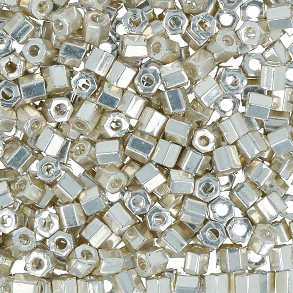 Бисер TOHO 11/0, Hexagon, №5, 2,2 мм, 5 штх5 г, №0558, серебряный