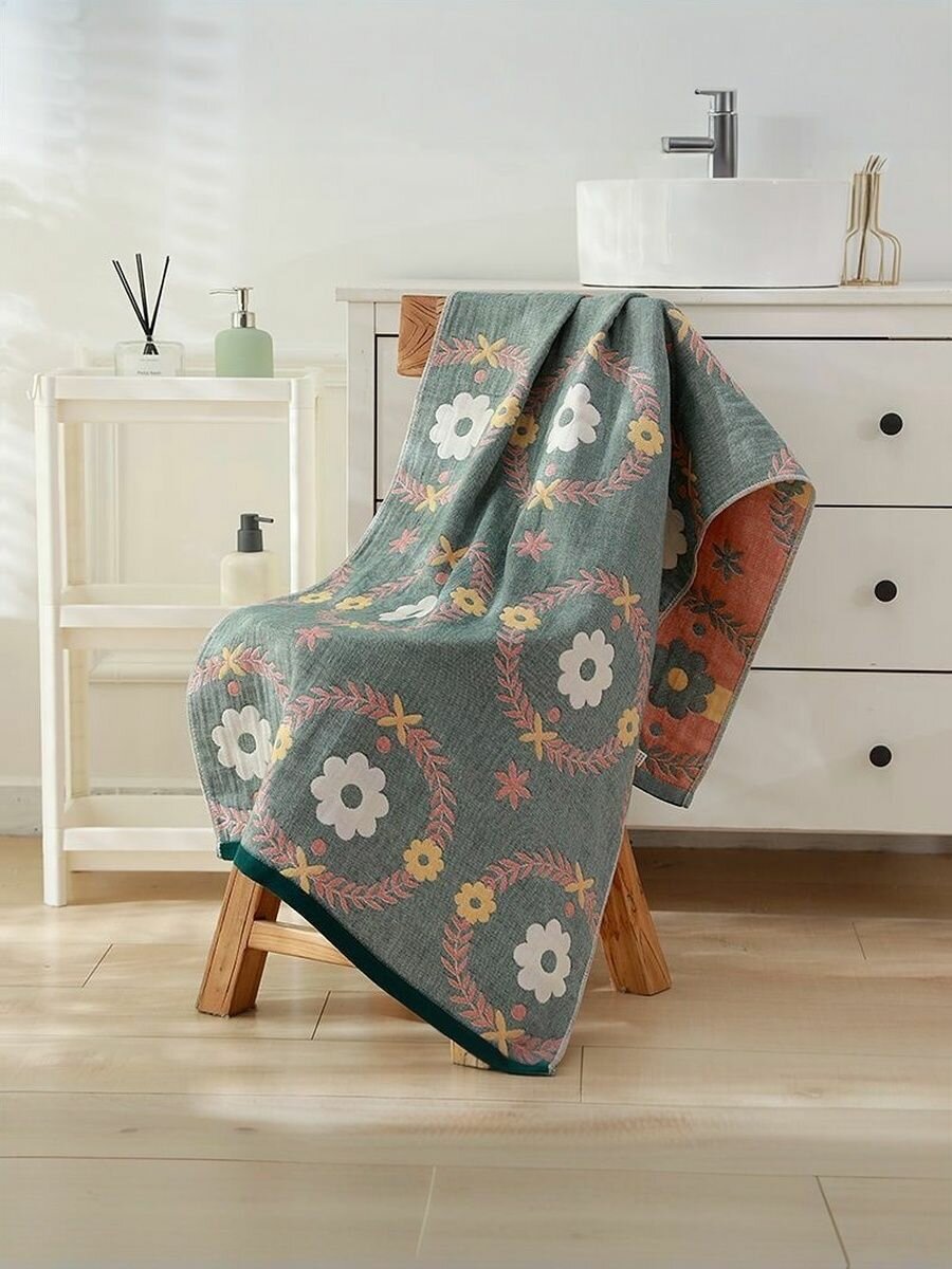 Банное полотенце махровое из 100% хлопка, 70×140 см, плотность 480 г/м², бежевое