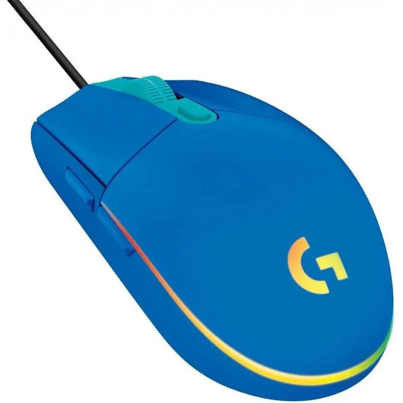 Logitech Проводная игровая мышь с RGB-подсветкой для соревновательной игры на ПК - Синяя