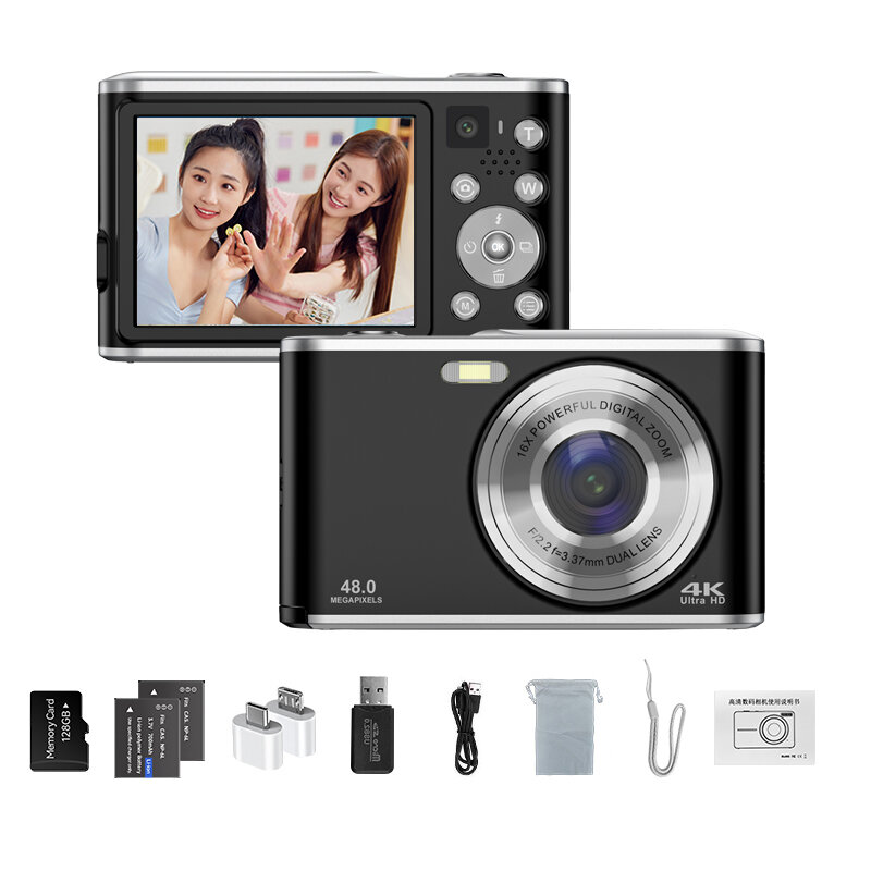 Цифровая камера унисекс SONGDIAN DC306, Interstellar Black-128G Internal Memory (Selfie+Focus+Clear Photography)