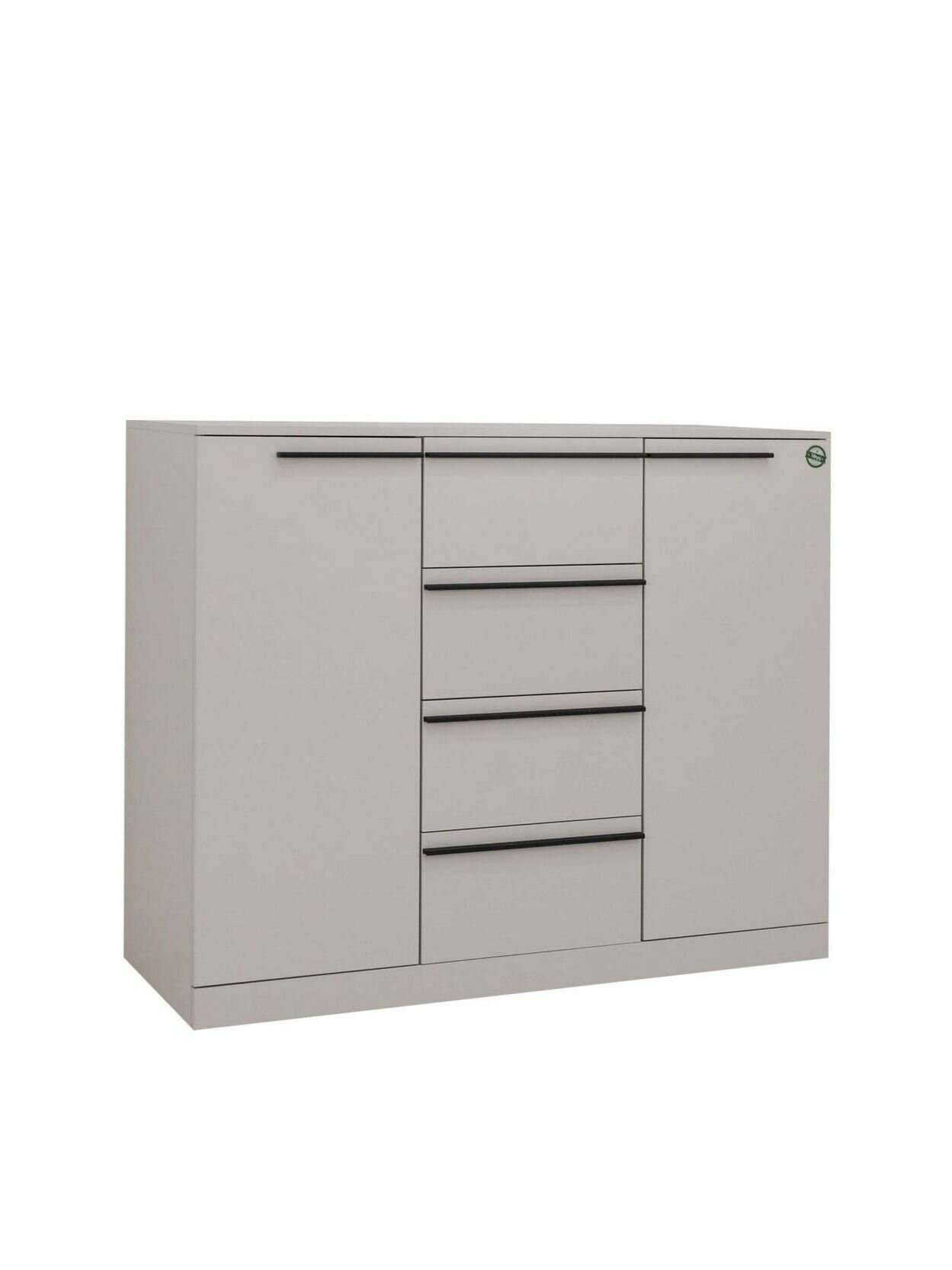 Комод "Ника", ЛДСП, 120х100х45 см, ручки на выбор, черный/кашемир