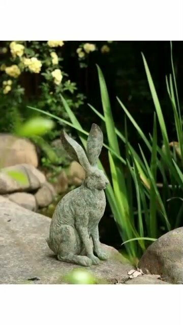 Садовая фигурка животное из полимерной глины высота 34 см для наружного декора — фото 1
