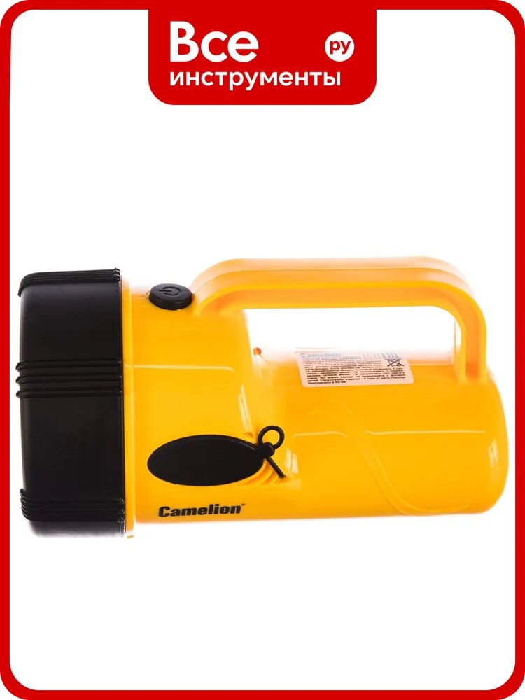 Фонарь Camelion LED29314, аккумуляторный, 12 ч работы, IP22, желтый