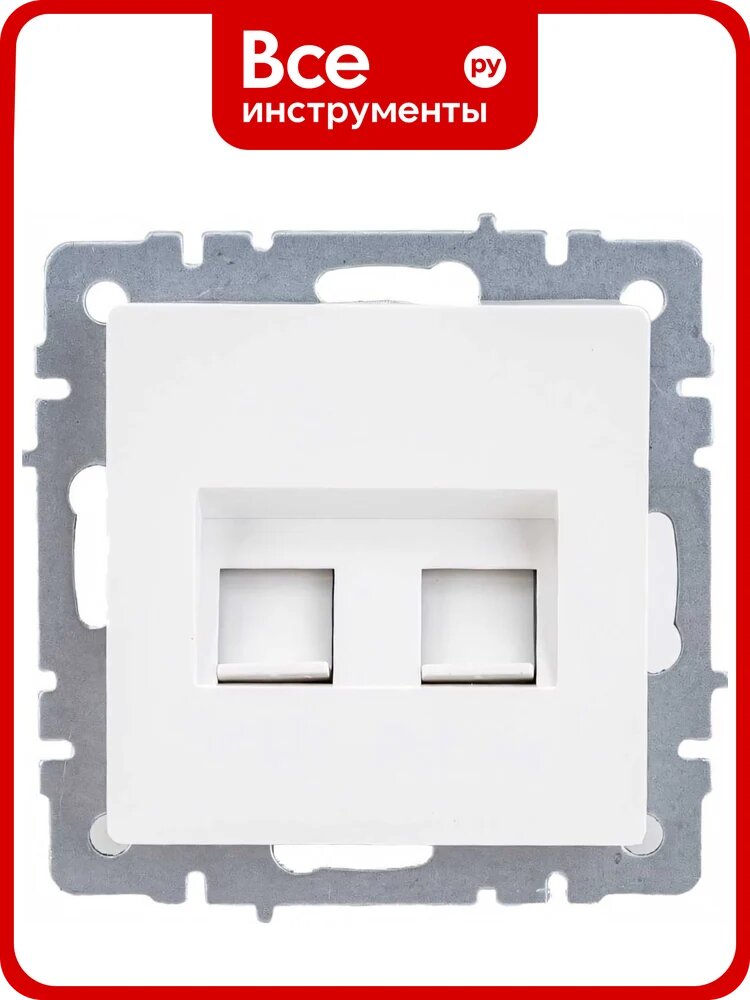 Двойная компьютерная розетка rj45 IEK Brite рк10-2-брб категория 5e, белый