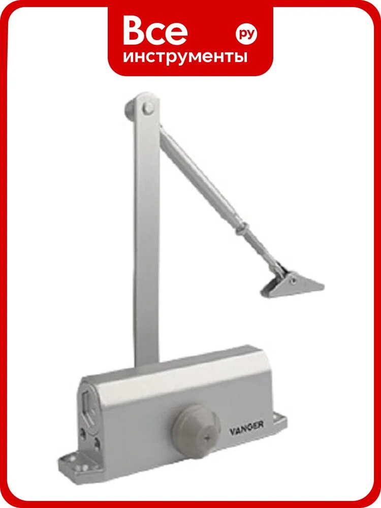 Доводчик дверной Vanger DC-85-SL 26411 00026411, для установки левые правые двери офисных жилых, серый,