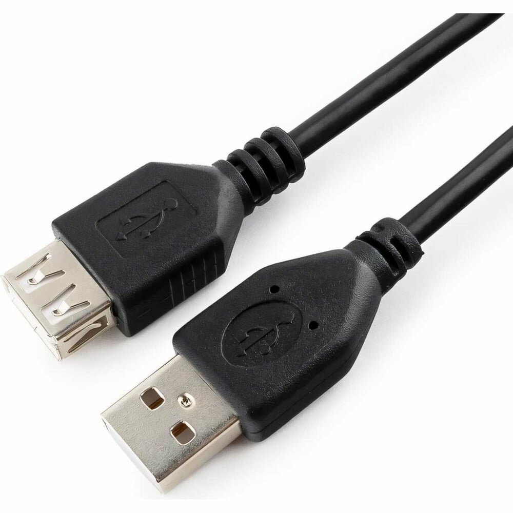 Кабель-удлинитель Cablexpert USB2.0 Pro AM/AF, 1.8м, экран, черный, пакет CCP-USB2-AMAF-6 — фото 1