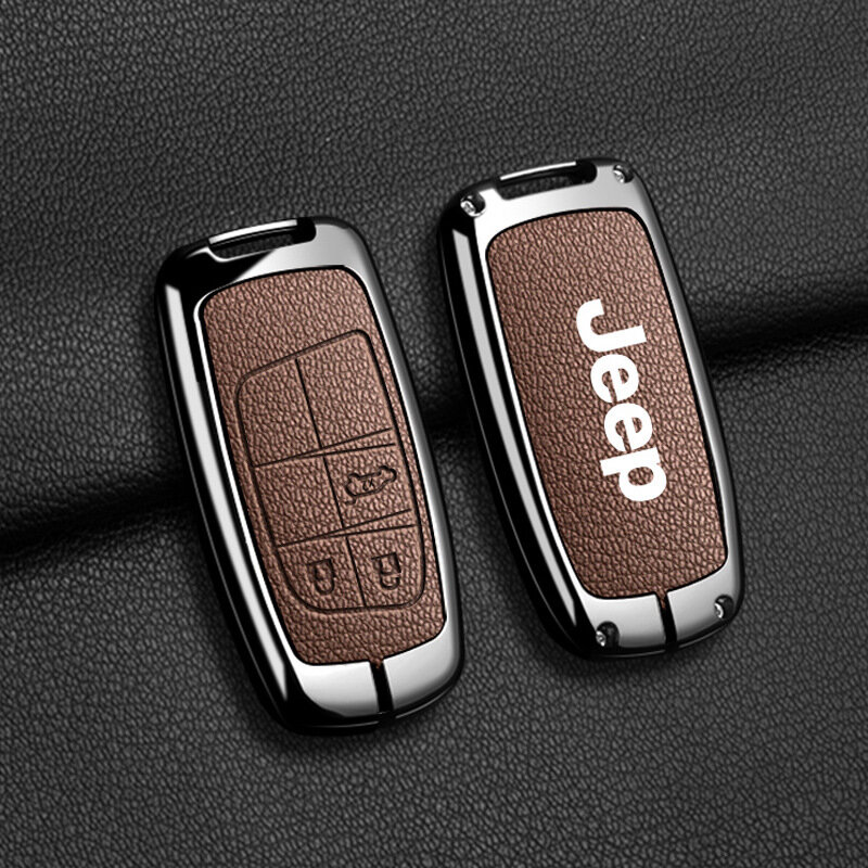 Чехол для брелока JEEP для Compass Renegade Liberty Commander Grand Cherokee 3-ключевой, текстура козьей кожи