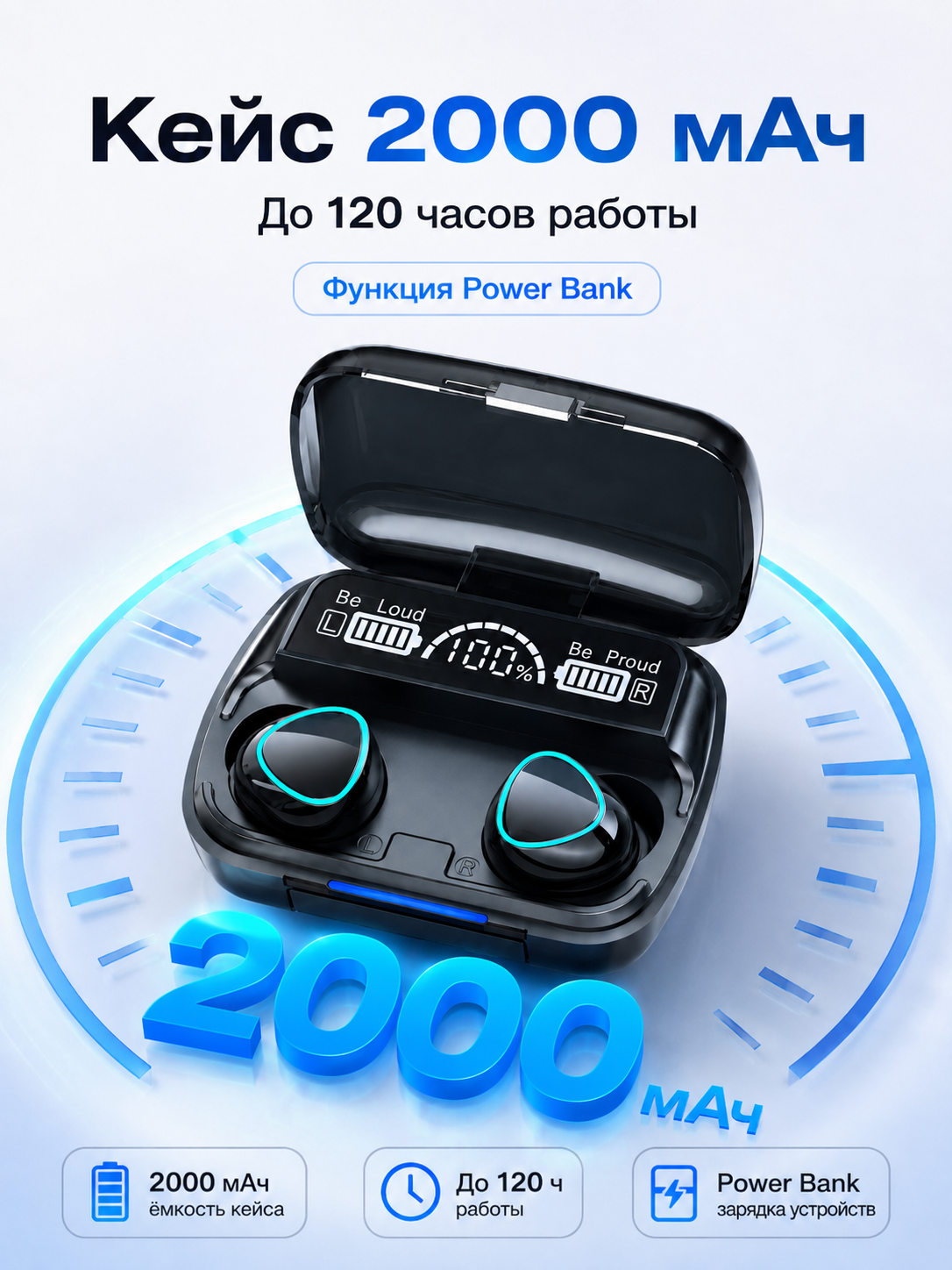 Настоящая беспроводная Bluetooth-гарнитура для спортивного шумоподавления в наушниках — фото 1