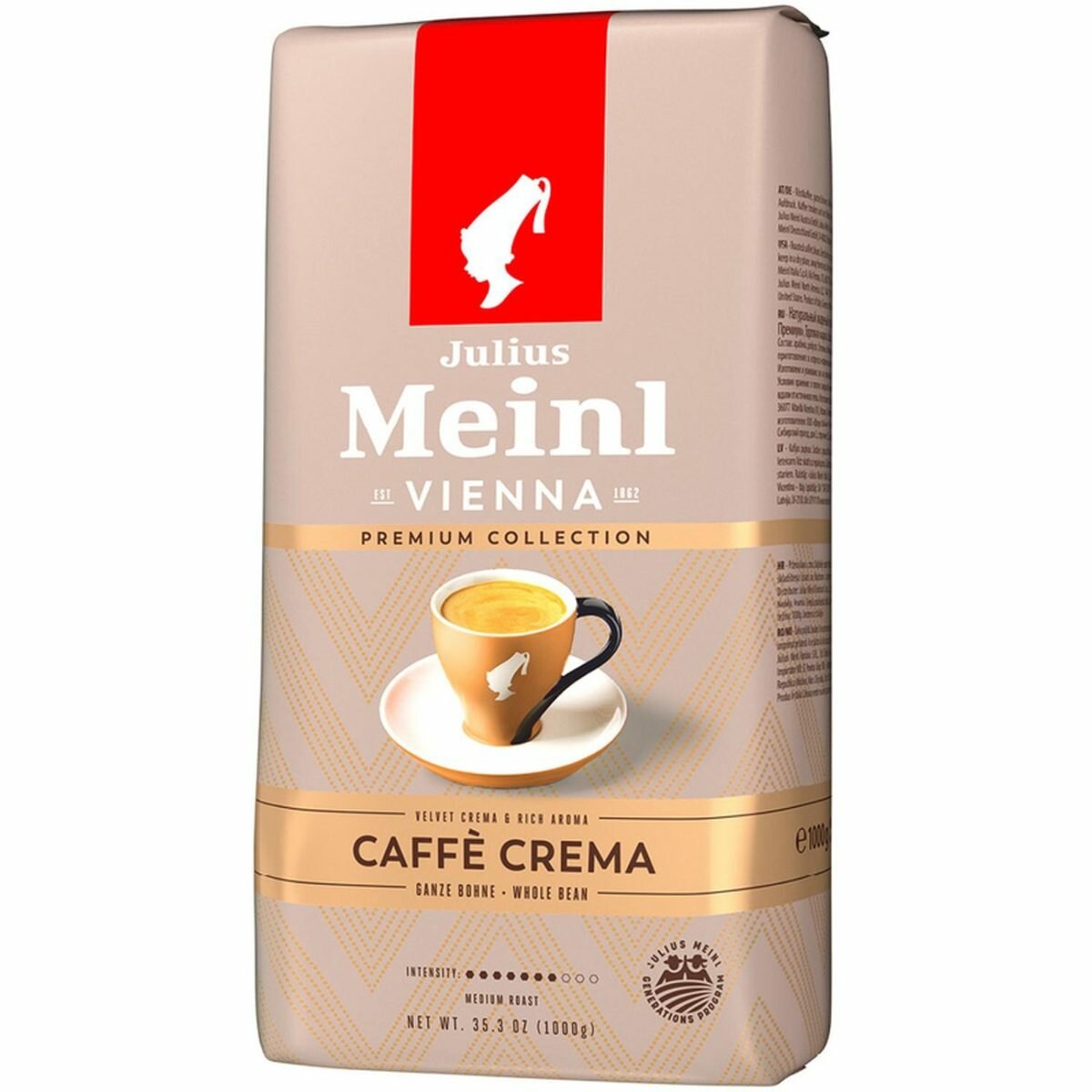 Кофе в зернах Julius Meinl Premium Collection Caffe Crema 1кг, 6 уп.