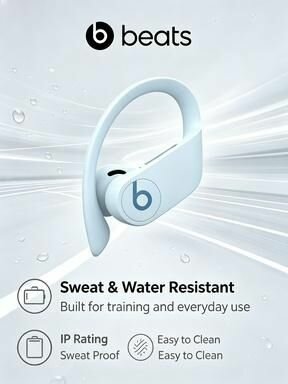 Beats Наушники беспроводные с микрофоном Beats Powerbeats Pro, Bluetooth, USB Type-C, светло-синий