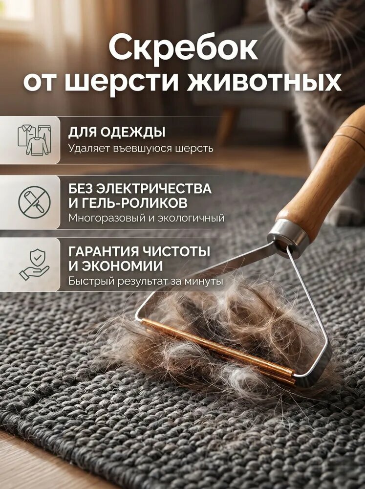 Скребок для удаления шерсти животных и катышков, щетка для ковров, мебели и одежды