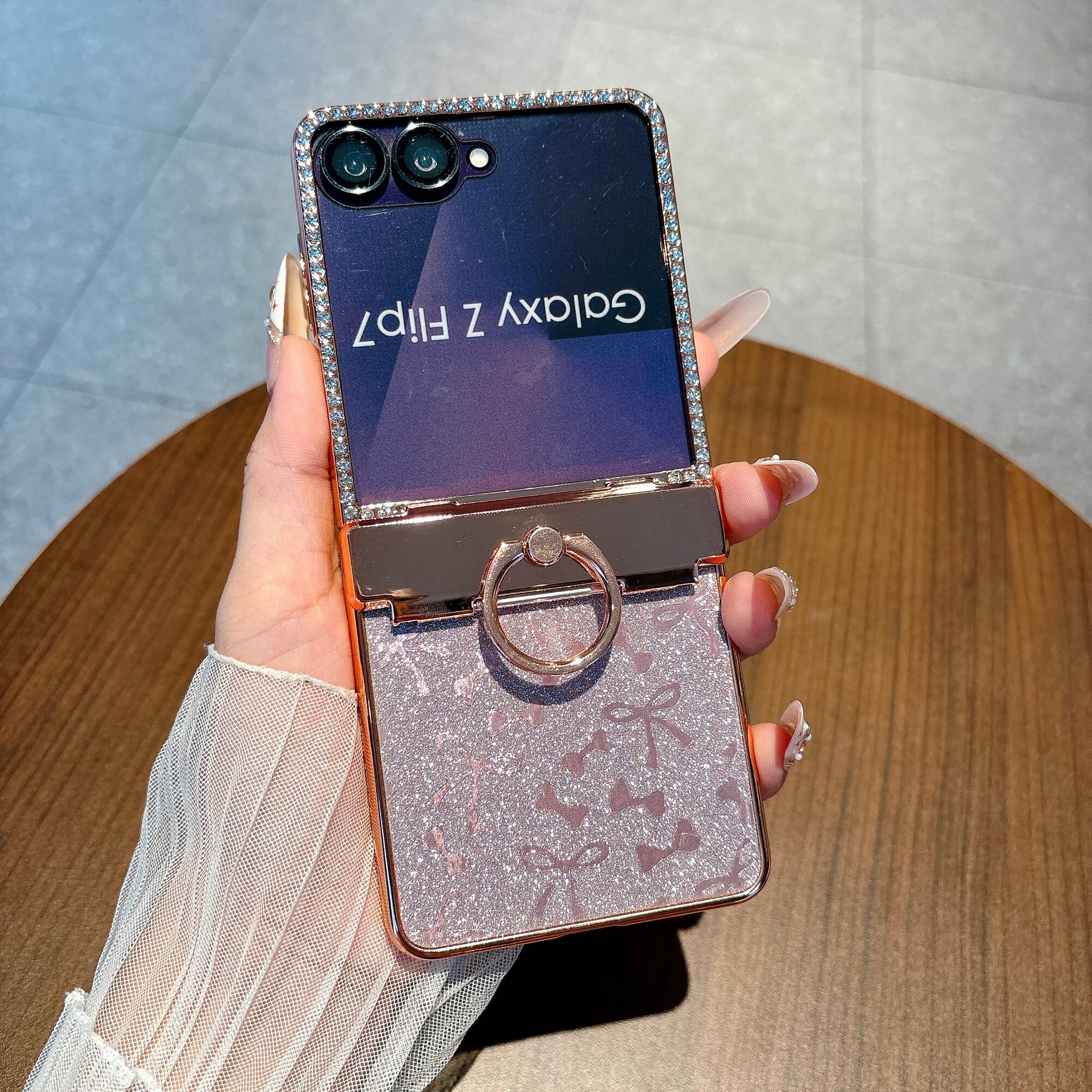 Чехол для Samsung Galaxy Z Flip8 / Samsung Z Flip8 / Самсунг Галакси Зед Флип8, soft touch, чехол-кардиомонитор, поликарбонат (PC), защита камеры, ударопрочный, усиленные углы, Samsung,