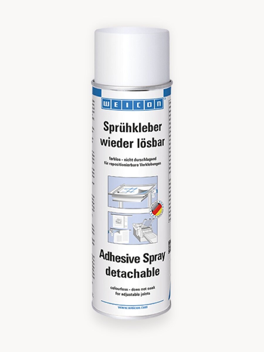 Клей спрей многократной фиксации, аэрозольный баллон, WEICON Клей-спрей, 500 мл