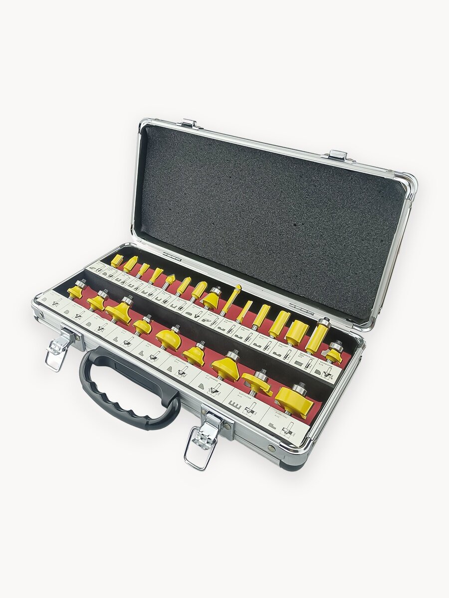 Набор фрез Innopax "Plame", для дерева, хвостовик 6.35 мм, 24 фрезы