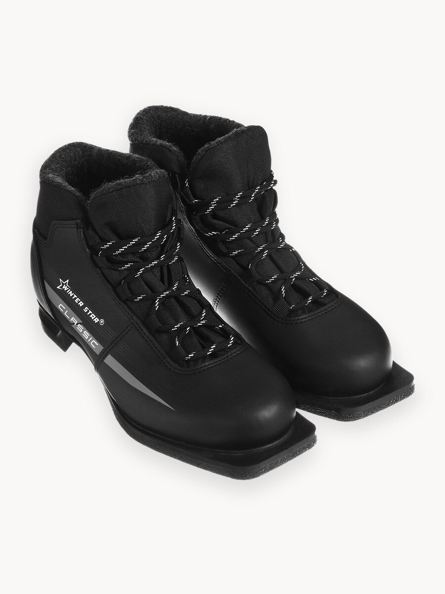 Ботинки лыжные, NN75, размер 40, цвет чёрный, серый