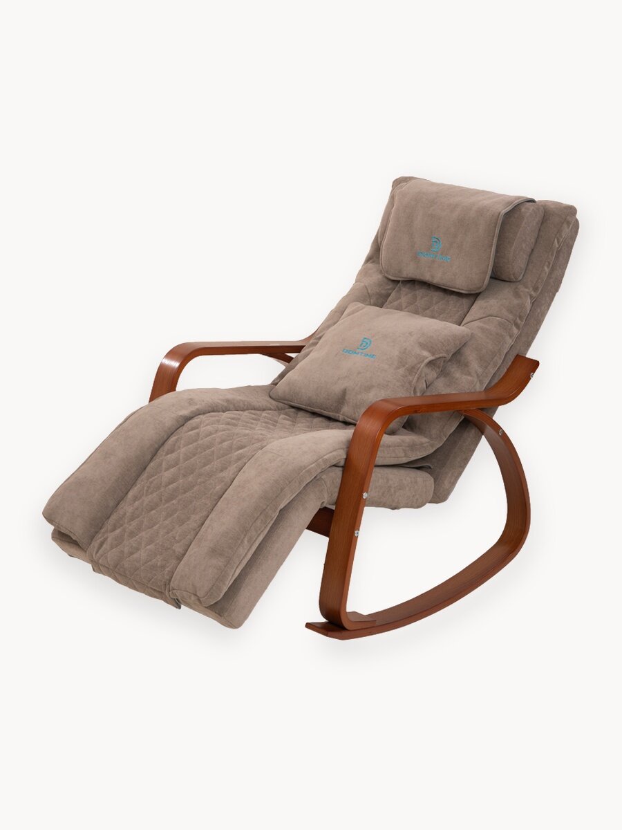 Мощное массажное кресло качалка электрическое. Домашнее кресло с вибрацией и подогревом, коричневое, до 150кг. Гарантия