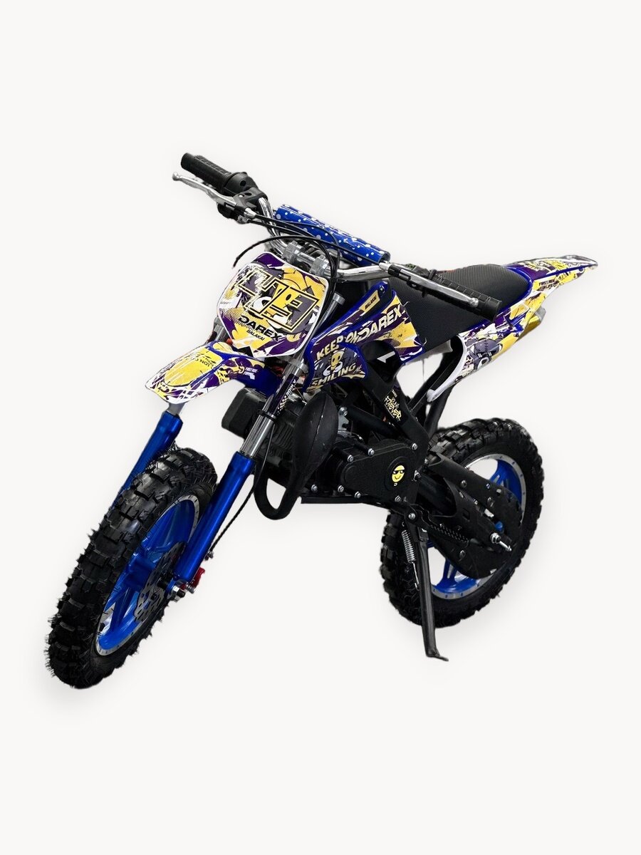 Питбайк DAREX Balakai , мощность 2кВт: 2,72 л. с "Крутой мишка" Синий