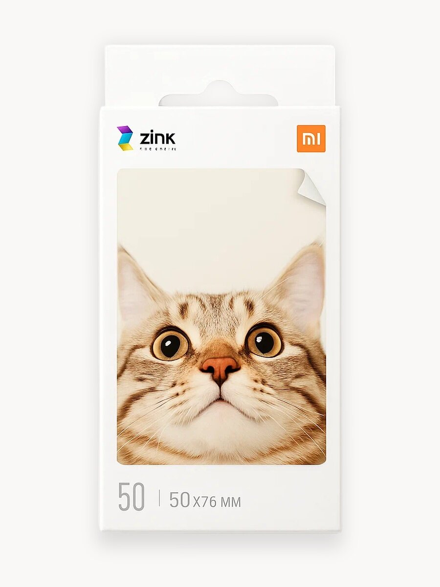 Цветная фотобумага Xiaomi Mijia AR ZINK для портативного фотопринтера, 50 листов, 50×76 мм, самоклеящаяся