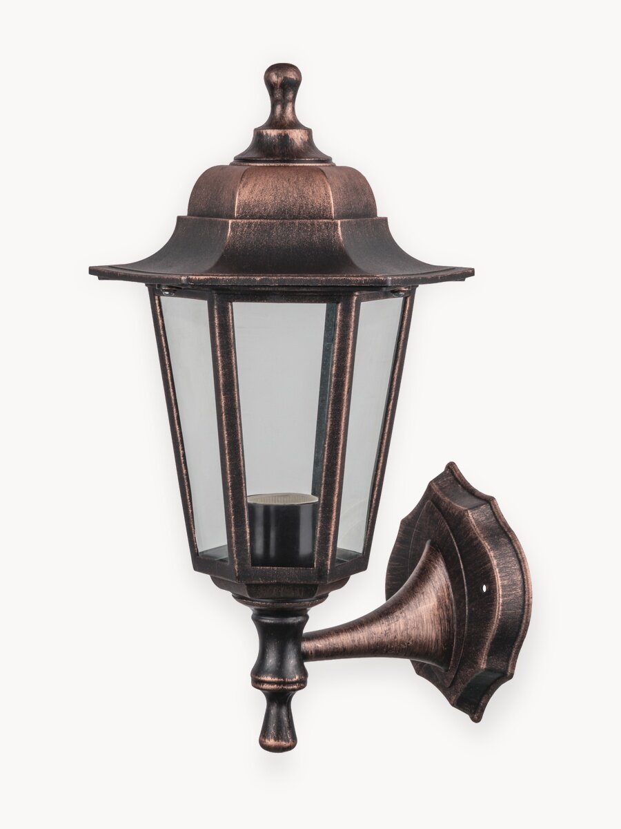 Светильник садовый настенный Navigator 80 495, 6 граней, черный под медь, цоколь E27, IP44