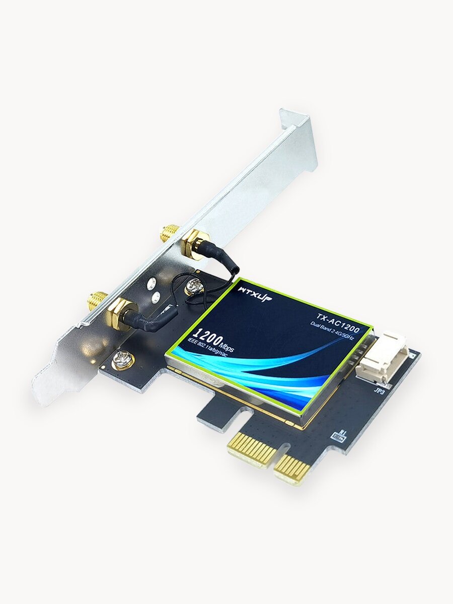 Wi-Fi PCI-E Адаптер TX-AC1200, 2.4/5 ГГц, 1200 Мбит/сек, Bluetooth 4.0, Сетевая Карта для ПК, для Компьютера