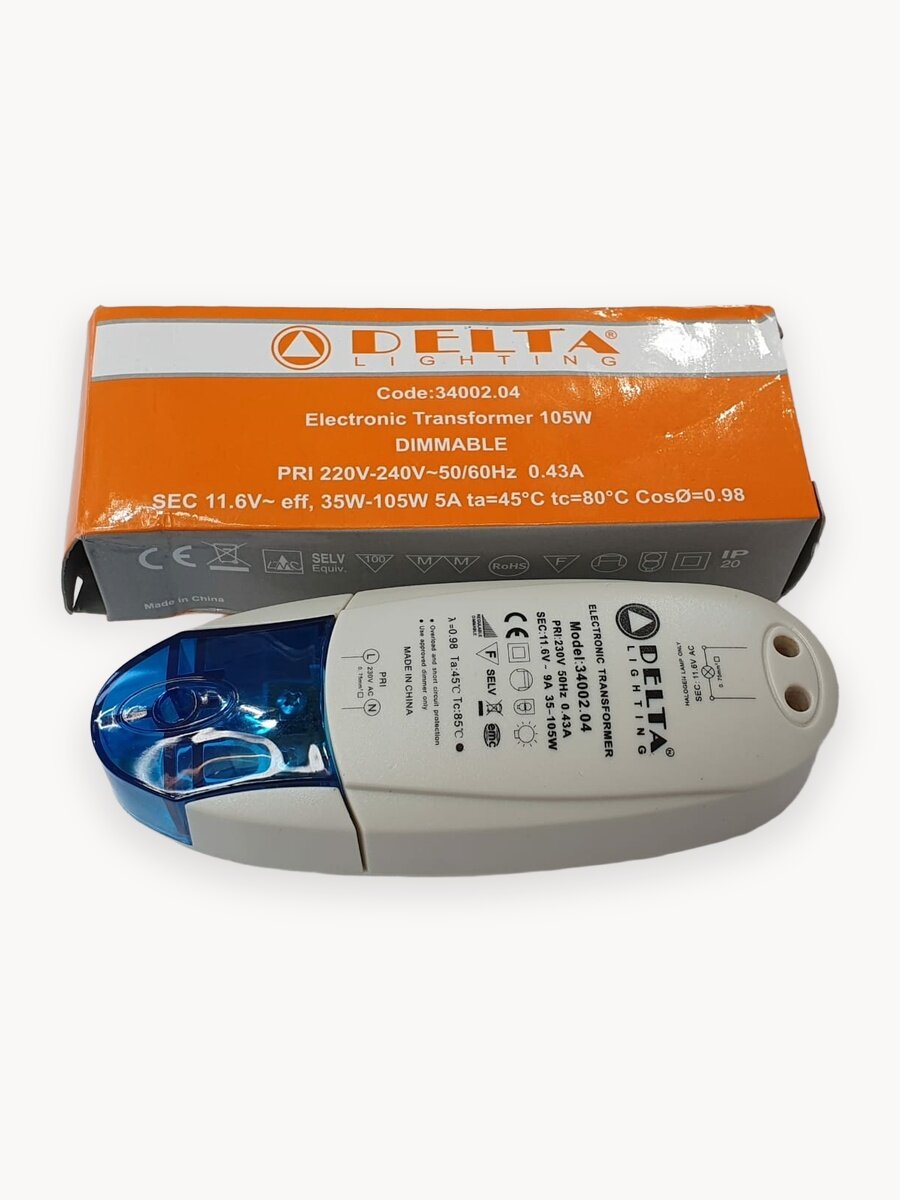Трансформатор электронный диммируемый 220В/12В 35-105Вт, DELTA LIGHTING (1 шт.)