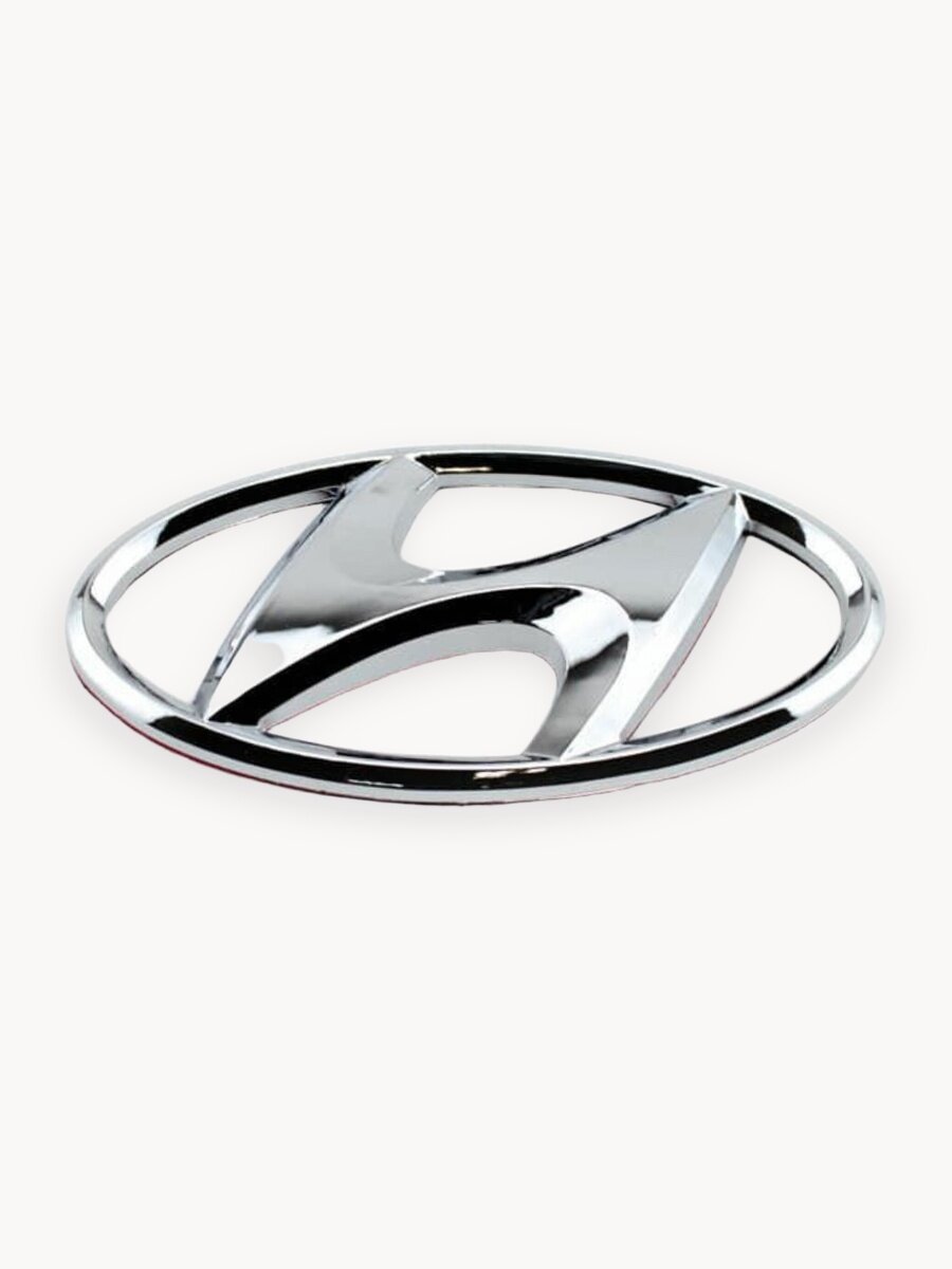 Эмблема ( орнамент, шильдик), на капот и багажник для автомобиля HYUNDAI хендай 130-65 мм цвет хром