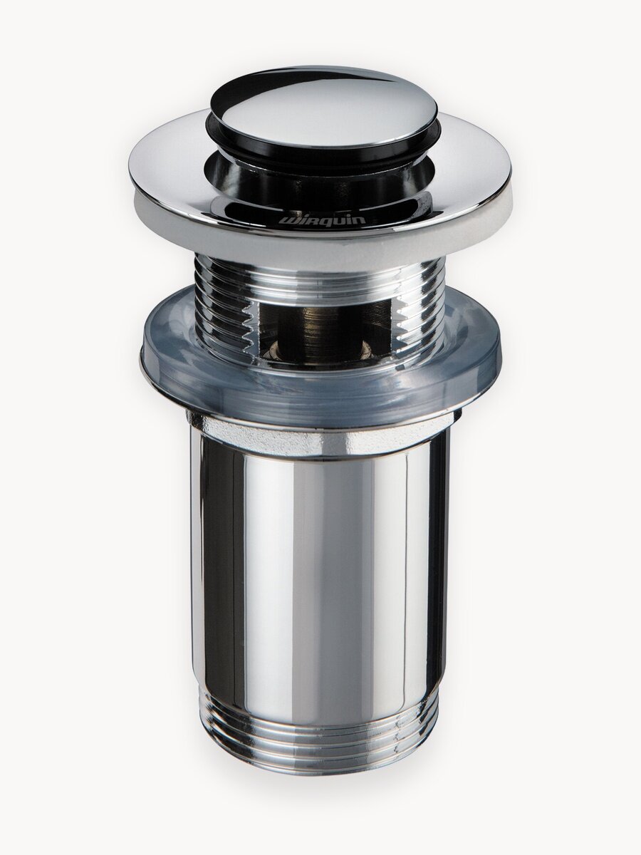 Донный клапан для раковины WIRQUIN клик клак с отверстием для перелива L70 мм