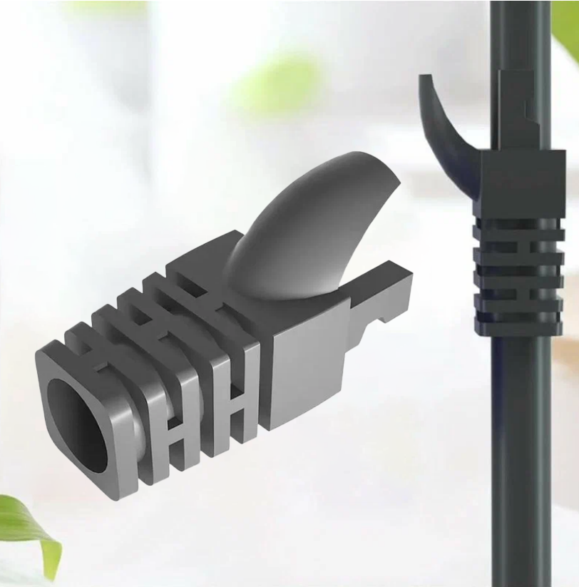 100 шт. Защитные чехлы для сетевых кабелей Ethernet Cat5E CAT6 RJ45, заглушки для разъемов