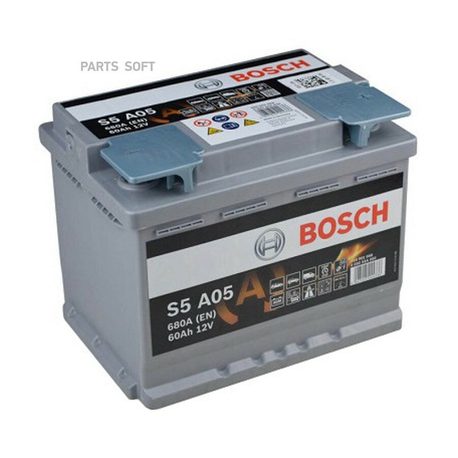 560901068 AGM аккумулятор 12V 60Ah 680A (R+) 242x175x190 17,35kg от официального дистрибьютора, BOSCH, артикул 0092S5A050