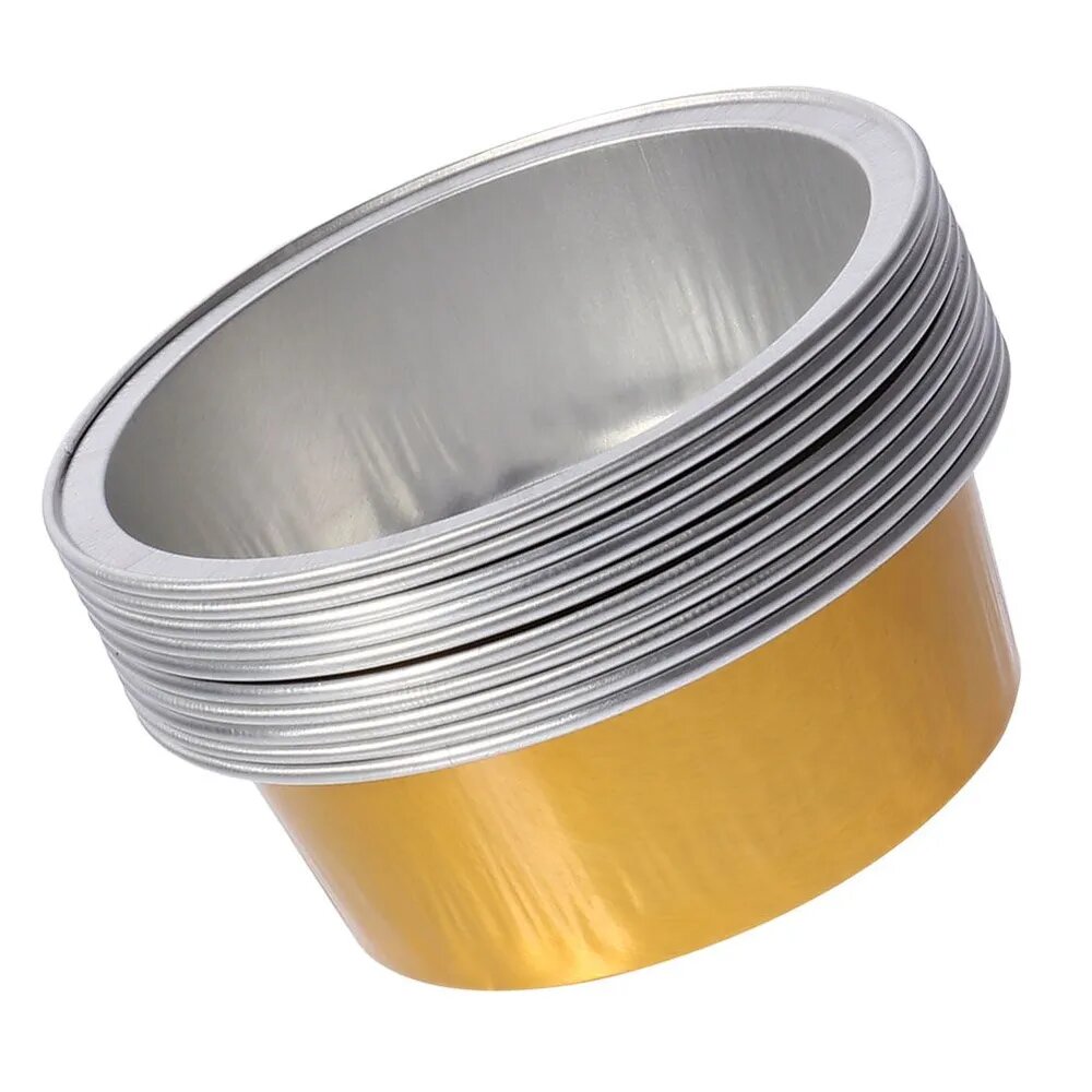 Алюминиевые Чашки Для Плавления Воска, 25 Штук, Золотого Цвета, Круглой Формы, Для Домашнего И Салонного Использования