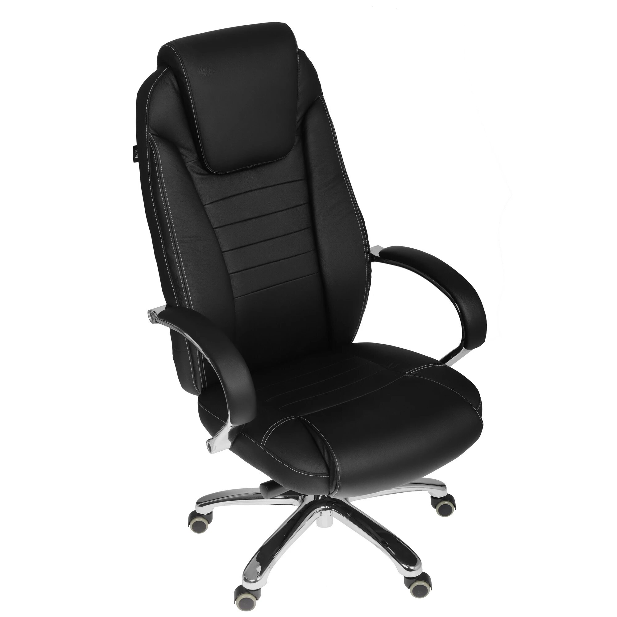 Кресло руководителя Бюрократ, T-9923SL/черный, кожа, крестовина хром, до 200 кг