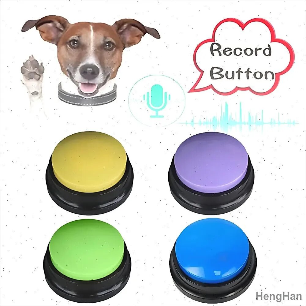 BESTSKY Набор из 4 кнопок с записью звука для детей и домашних животных, обучающие и интерактивные кнопки для общения и тренировки