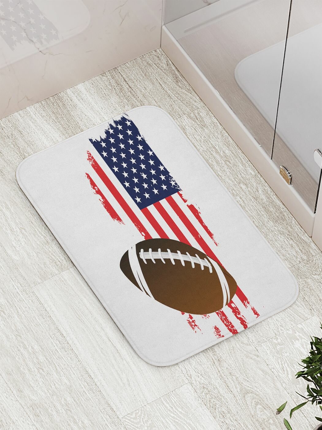 Коврик для ванной комнаты, туалета "Американский футбол" противоскользящий, 52х77 см, JoyArty