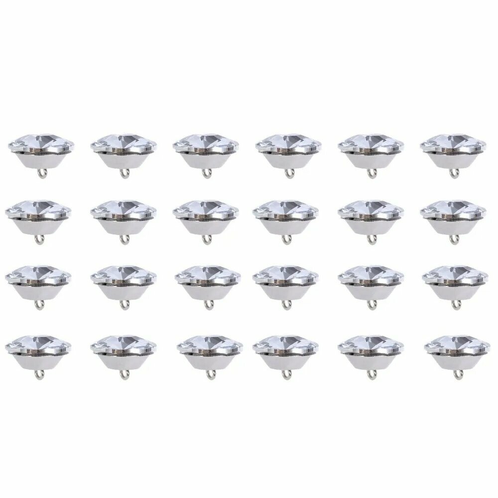 Серебристые хрустальные кнопки 25 мм в наборе 40 штук для шитья и обивки мебели