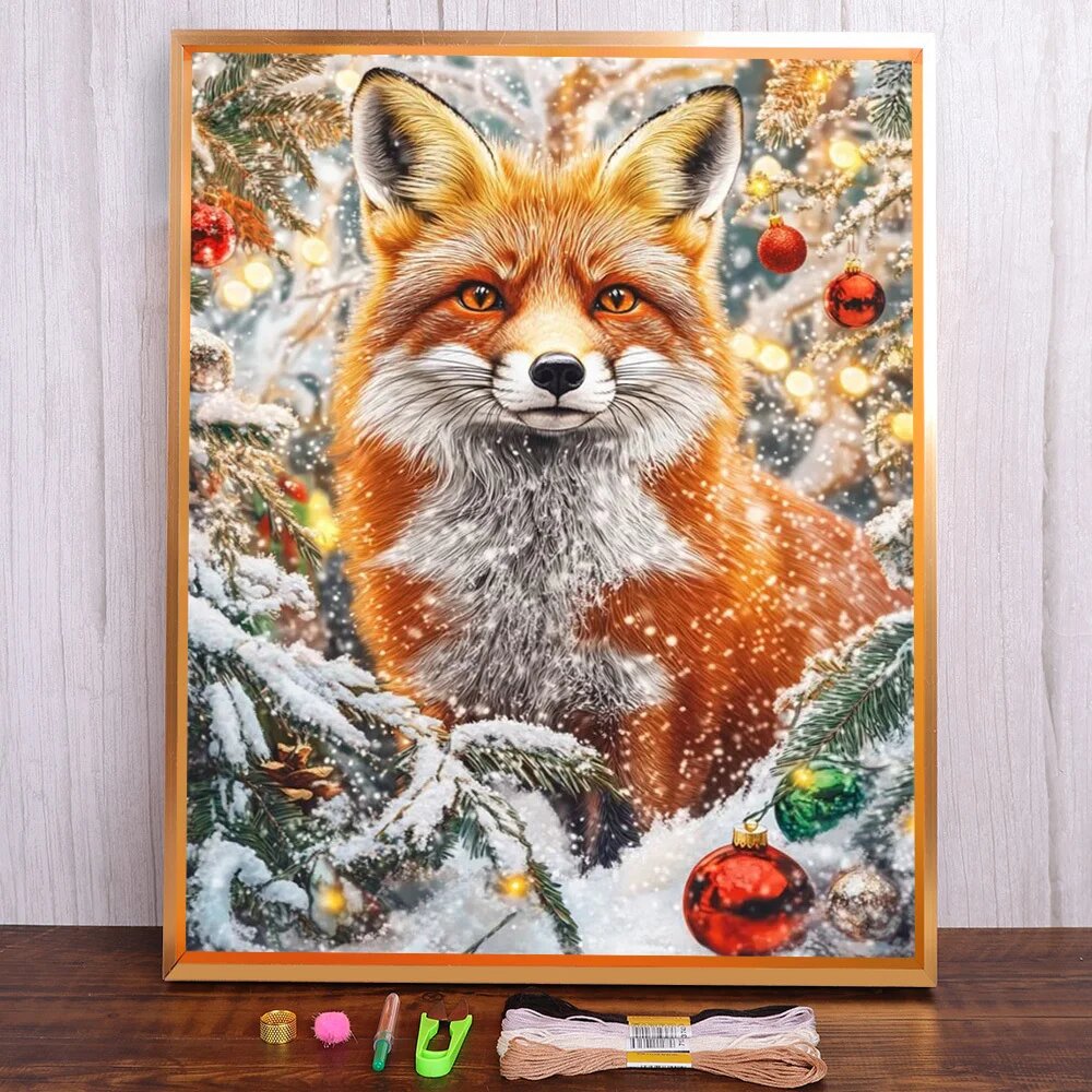 Вышивка крестом "Лис в снегу", 60x80см, 14CT