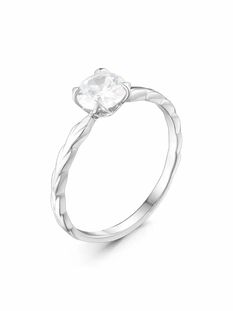 Кольцо помолвочное, серебро, 925 проба, родирование, фианит