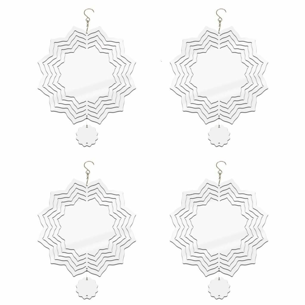 1 комплект из 4 декоративных подвесок с двухсторонними сублимационными колокольчиками-лотос