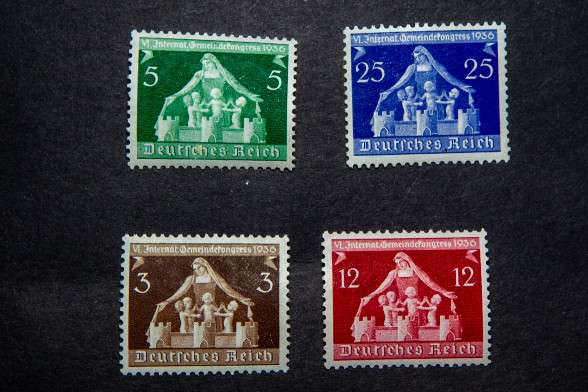 Почтовые марки Германия, Третий рейх, 1936 6-й конгресс местных властей в Мюнхене
