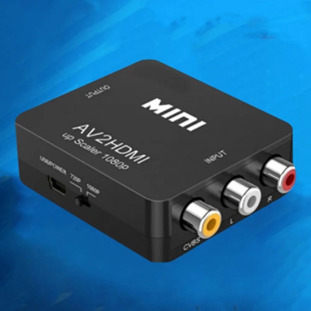 Адаптер RCA в HDMI AV to HDMI для TV/PC/PS3/STB/Xbox VHS, черный матовый