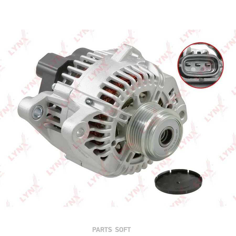 Генератор HYUNDAI Santa Fe (09-) (2.4) KIA Sorento (09-) (2.4) 14В 110A LYNX от официального дистрибьютора, LYNXAUTO, артикул EA1213