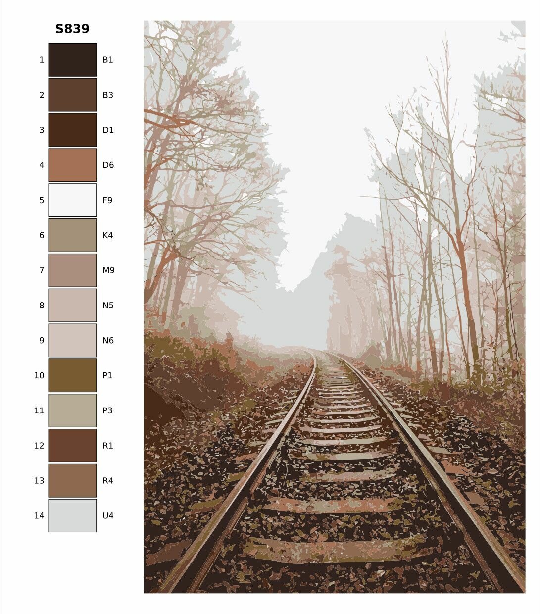 Картина по номерам S839 "Железная дорога" 60x90